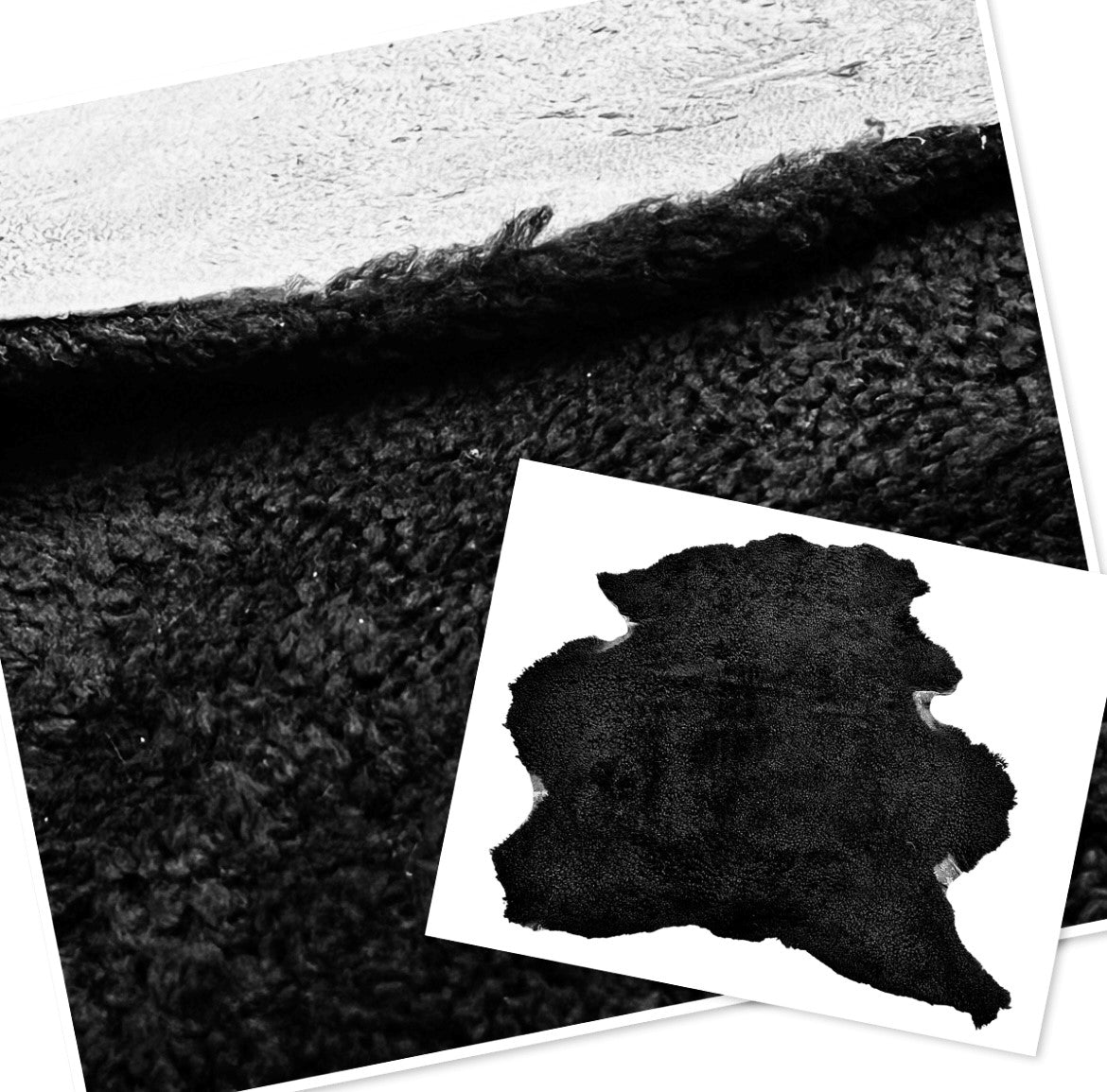 Upholstery Sheepskin Black, Curly Wool Shearling : (30mm) 10 – GH ...