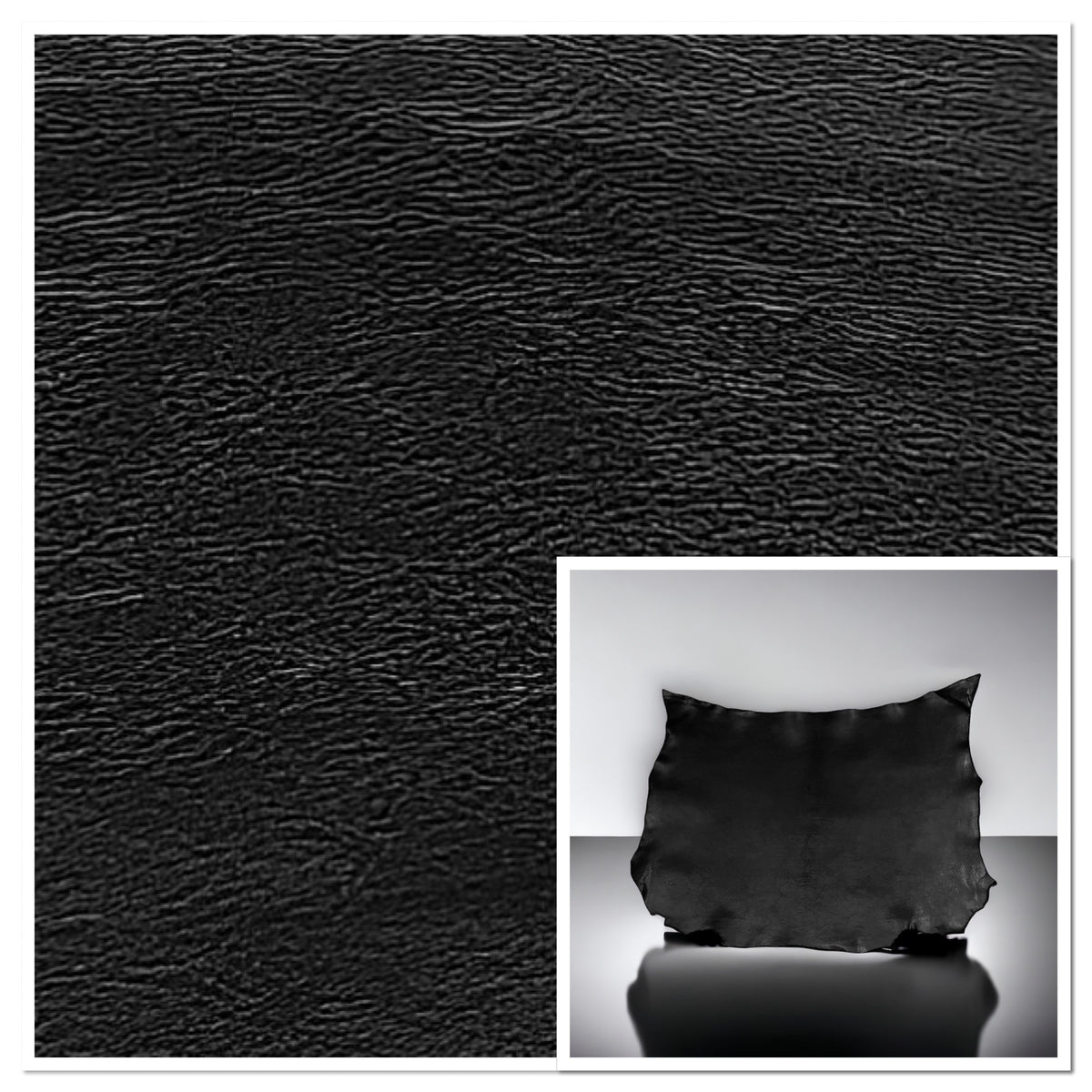 Cheverette Black Dyed Through : Soft Vegetable Tanned Double Shoulder ...