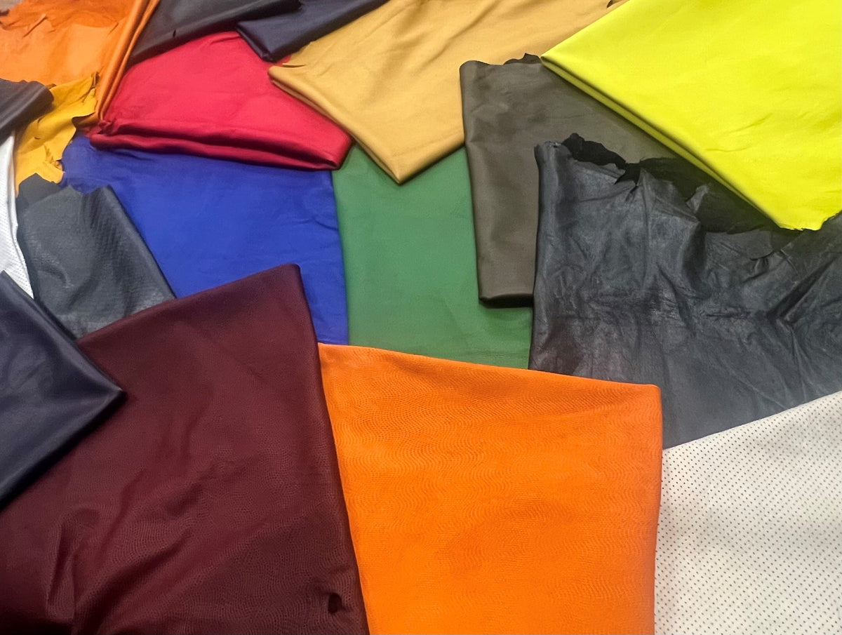 Ex Pittards Stock: Lamb & Goat Leather 45 sqft 10 Piece Mystery Bundle ...