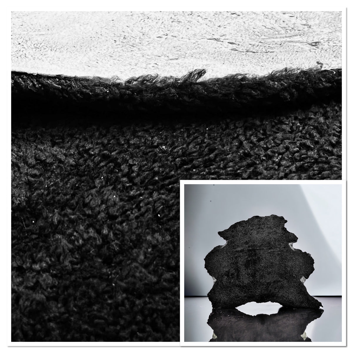 Upholstery Sheepskin Black, Curly Wool Shearling : (30mm) 10 – GH ...