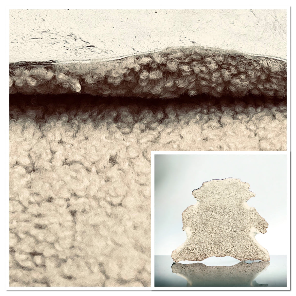 Upholstery Sheepskin Oyster, Curly Wool Shearling : (30mm) 10 – GH ...