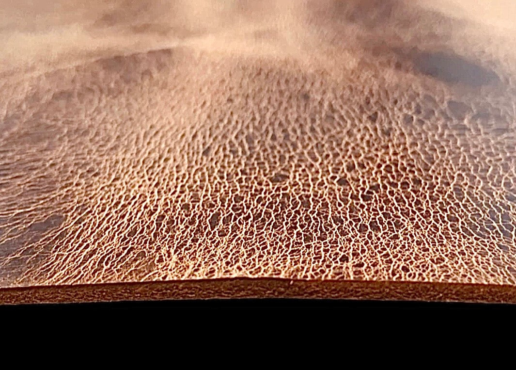 Tan, Vegetable Tanned Buffalo Leather With Distressed Finish : (3.5-4 ...